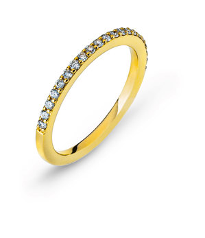 AURONOS Prestige Mémoire Ring Gelbgold 18K Korn Fassung 0.21ct | Auronos